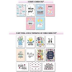 100 All Occasion Cards Assortment Box with Envelopes and Stickers - Large 5x7 Inch Bulk Greeting Cards and Blank Notes, 100 Unique Designs in a Sturdy Card Organizer Box