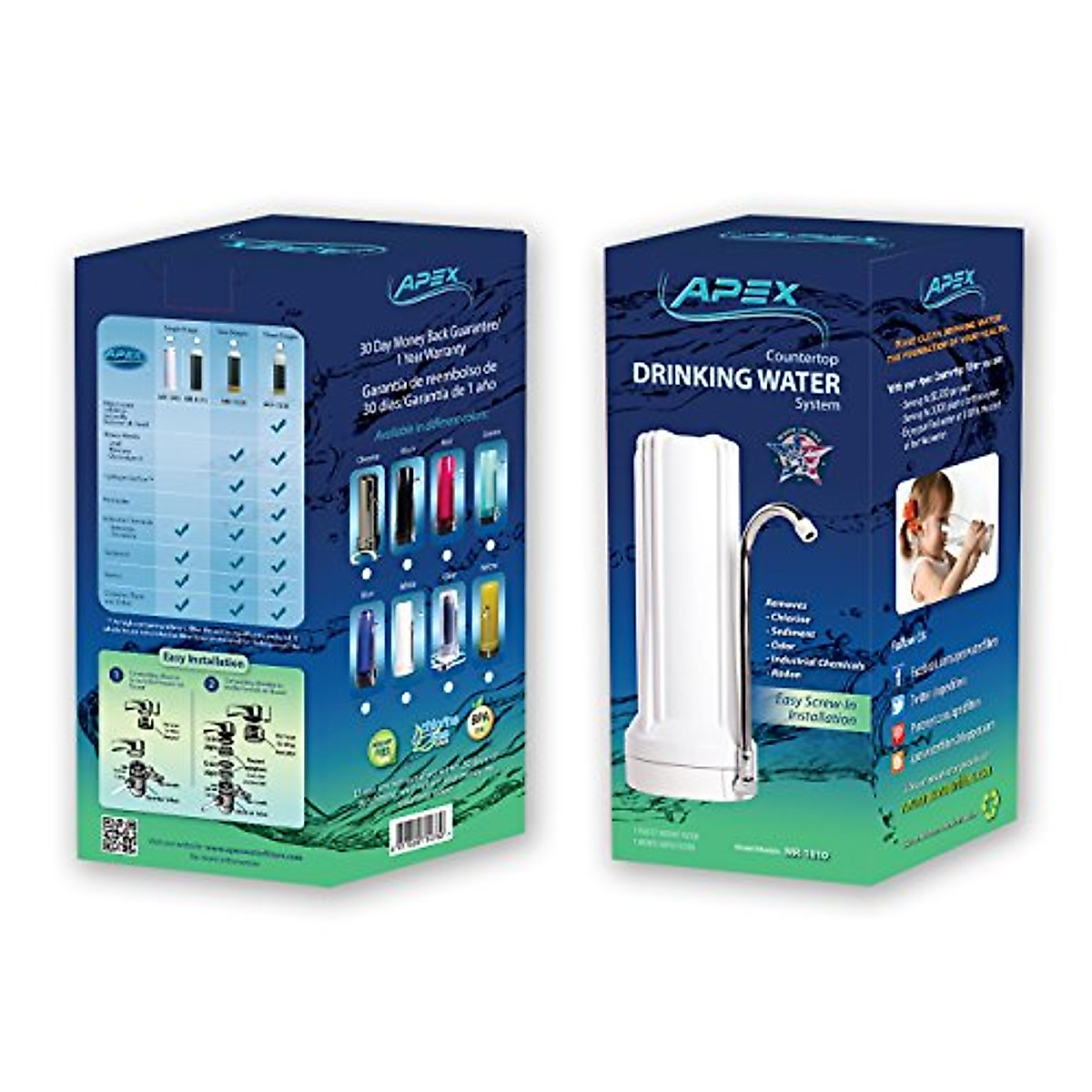 APEX MR-1020 Countertop Water Filter (Cobalt Blue)