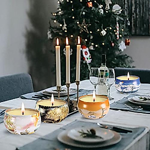 JHENG Scented Candles Gift Set Soy Wax Tin Candles, Natural Fragrance Candles for Stress Relief and Aromatherapy Candles - 16 X 2.5 Ounce