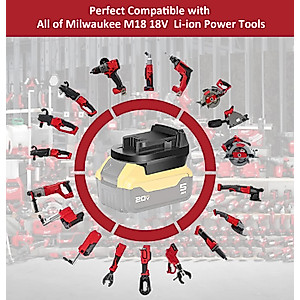 ZLWAWAOL DW18ML DL18ML Battery Adapter Converter for Dewalt to Milwaukee Battery,for Dewalt 20V Lithium Battery Convert to Milwaukee M18 Lithium Battery