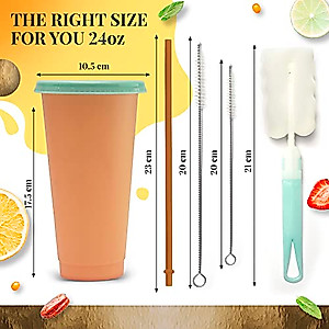 Reznap - Color Changing Cups - 5x Cups & Straws - 24 oz - BPA Free - Reusable Tumblers with Lids and Straws - Easy to Take Anywhere - Summer Party Cups - For Kids and Adults
