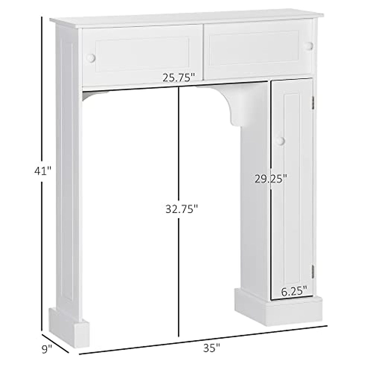 HOMCOM Freestanding Over The Toilet Bathroom Cabinet with Adjustable Shelves, Toilet Rack, Space Saver, Wooden Bathroom Storage Organizer