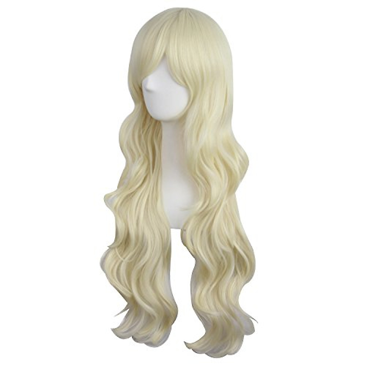 MapofBeauty 28 Inch/70 cm Charming Women Long Curly Full Hair Wig (Light Blonde)