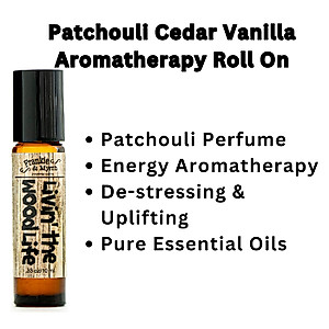 Frankie & Myrrh Livin' The Wood Life Roll On | Vanilla Cedar Patchouli Essential Oil Roll On Perfume/Cologne | Earthy, Sweet Aromatherapy