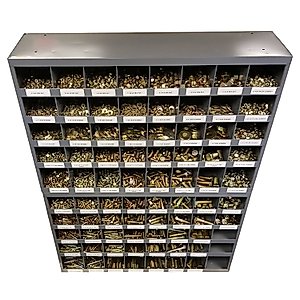 5170 Piece Grade 8 SAE Fine Thread Bolt Assortment Hex Head Cap Screws, Flat and Lock Washers, Hex and Lock Nuts with (2) 40 Hole Bins