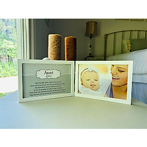 Aunt, You are Loved Poem White Double Hinged 4 x 6 Photo Frame with Ribbon