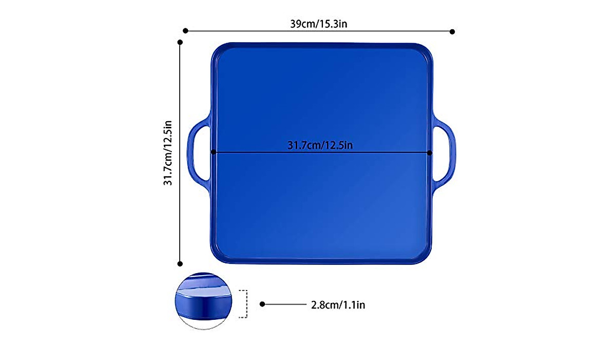 i BKGOO Royal Blue Melamine Serving Platters - Durable & Stylish set of 2