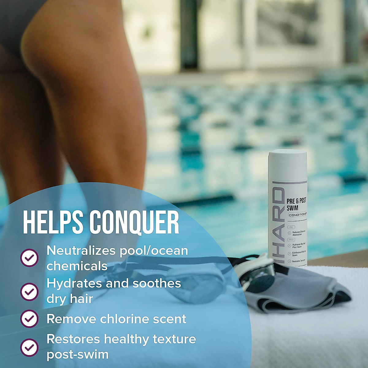 TRIHARD Swimmers Skin Hair Care Kit, After Swim Chlorine Removal Body Wash and Shampoo, Pre Post Swim Conditioner and Body Lotion, Swim and Sun Face Wash, Set of 5