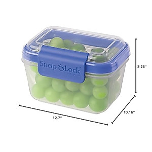 SnapLock by Progressive 2-Cup Storage Container - Blue, Easy-To-Open, Leak-Proof Silicone Seal, Snap-Off Lid, Stackable, BPA FREE