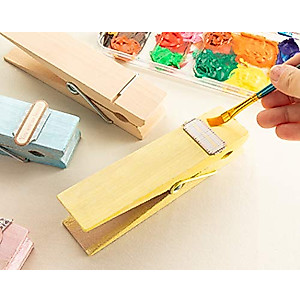Jumbo Wooden Clothespins for Crafts (6 x 1.38 x 1.2 in, 8-Pack)