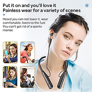 KOOLR Neckband Running Sports Headphones, Wireless Bluetooth Headset, HiFi Stereo Gamers Headphone, In Ear Earbuds, Earphone Bluetooth 5.3, 100 Hours Extra Long Playback with Microphone（Green）, Y10