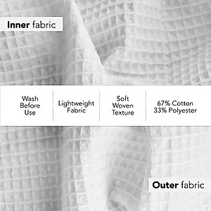 Waffle Robe for Women by BOCA TERRY, Waffle Knit Robe, Long Cotton Kimono Hotel Bathrobe, White Small/Medium