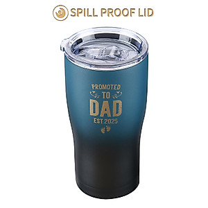 NUI LIVING Promoted to Dad Est 2025 Tumbler - New Dad Gifts Ideas - First Time Dad - Dad to Be - Daddy w/Newborn - Dads to be Present - Expecting Father Presents (Midnight)