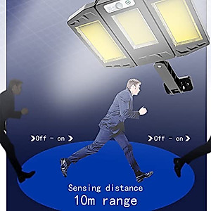 Amikadom #T70095 Solar Street Light, Ip65 Waterproof, Dusk to Da-Wn with Motion Sensor Led Security Flo-Od Light for Parking Lot, Remo