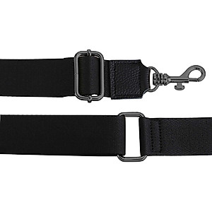 Allzedream Thick Purse Strap Wide Adjustable Replacement Crossbody Bag Handbag (Black-GBH-Leather tip)