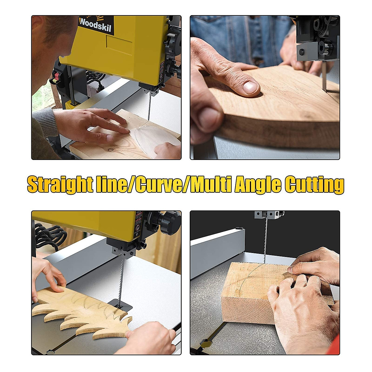 Woodskil 9-Inch 2500FPM Band Saw with Steel Base, Cast Table, Removable Key - Benchtop