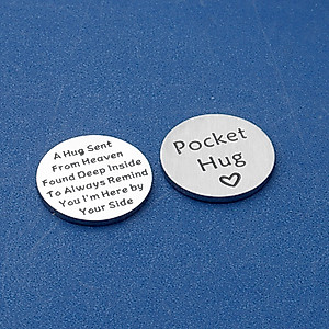TGBJE Memorial Hug Token Gift Sympathy Gift Loss of Loved One Gift Remembrance Pocket Token Gift Bereavement Coin Gift (Heaven Token)