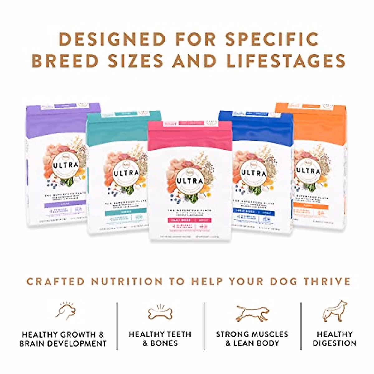 NUTRO ULTRA Senior High Protein Natural Dry Dog Food with a Trio of Proteins from Chicken, Lamb and Salmon, 30 lb. Bag