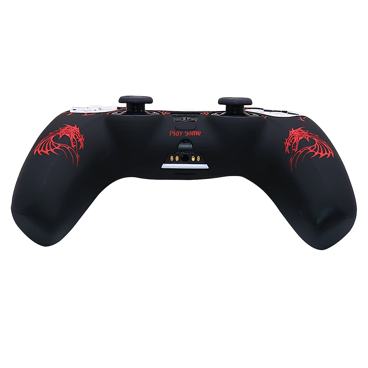 HLRAO silicone case with laser engraved dragon (radiation) for PS5 controller + x2 laser dragon pattern thumb grips and 8 thumb grips.