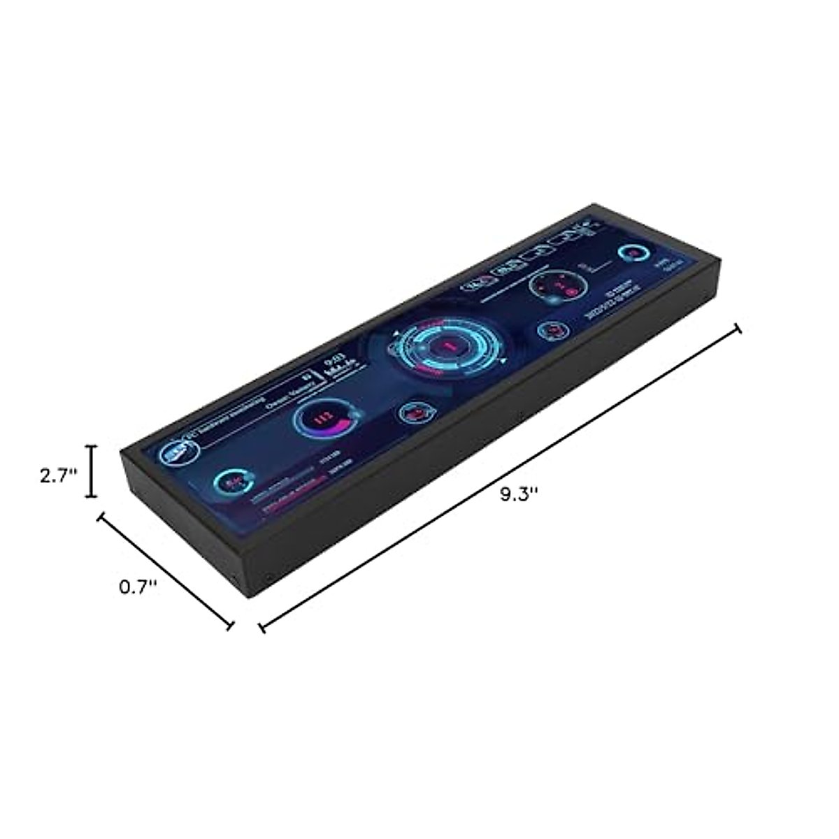 8.8 Inch Mini Monitor, 1920X480 Resolution CPU GPU Data Temperature Display, PC CPU Data Secondary Monitor, Customizable Screen Layout Function Support for RPi for Linux for
