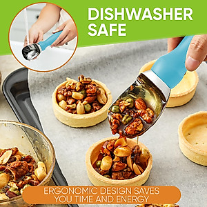 Spring Chef Ice Cream Scoop with Soft Grip Handle, Professional Heavy Duty Sturdy Scooper, Premium Kitchen Tool for Cookie Dough, Gelato, Sorbet, Aqua Sky