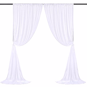 10x10FT White Backdrop Curtain for Parties Wedding White Photo Backdrop Curtains Drapes Fabric for Baby Shower Party Photoshoot Background Decorations
