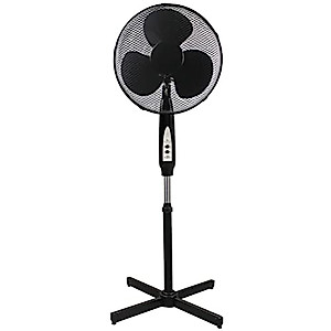 VOSAREA Standing Fan Universal Fan Blades Household Fan Blades Replacement Table Fan Blades with Nut Cover (Black) Plastic Fan Blade 3 Leaves