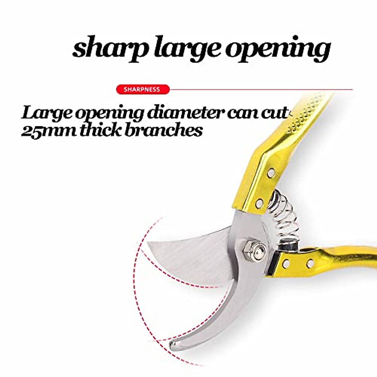 Generic Garden Secateurs Garden Scissors Pruning Shears Rust Proof High Carbon Steel SK5 Blade with Safety Lock Hand Secateurs & Pruning Scissors,Gold,One Size