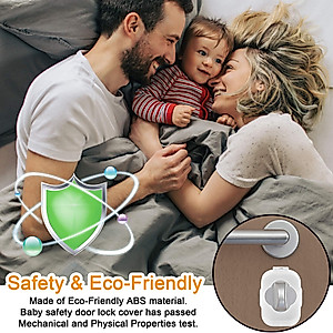 Door Anti-Lock Switch Safety Cover for Child Safety,Baby Toddler Proofing Door Knob Lock cover, Prevent Kid from getting locked in the room,Premium ABS,No Toxic,odor-free,Easy for Adult