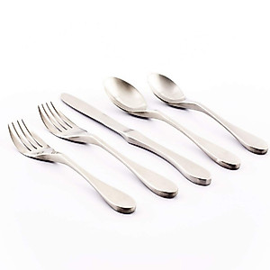 Knork Matte 20-Piece Flatware Set, Silver