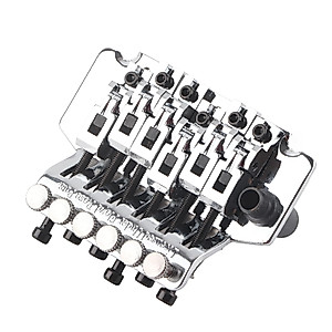 Double Rocking Tremolo Bridge System,Electric Guitar Spring Stabilizer Device Double Vibrato System Compatible with ST Style Electric Guitar(silver)