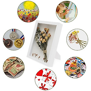 Shadow Box Frame Display Cases 8x10 - 3 Pack Deep Shadowbox Picture Frame with Galss 3D Display Wood Shadow Box Frame with Line Board