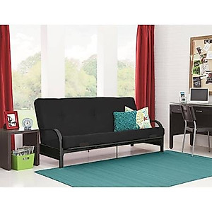Mainstay.. Metal Arm Futon with 6" Mattress, (1, Black)
