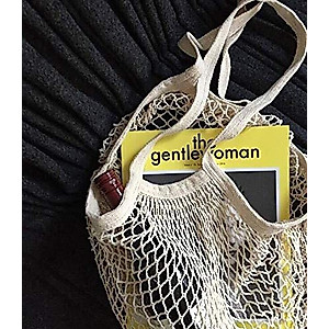 6 Pack Portable,Reusable,Reusable Produce Bags,Washable Cotton Mesh String Organic Organizer Shopping Handbag Long Handle Net Tote (grey blue,Black,Beige,Pink,Purple,Yellow)