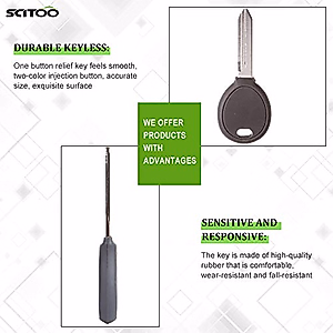 SCITOO Compatible with Keyless Entry Kit, 2 New Uncut Key Fob Replacement Transponder Chip Ignition Key 46 Blank Blade Tan Head 04-16 for Jeep for Patriot for Commander 5102247AA