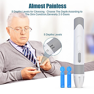 IKZA G-666BS Blood Glucose Test Strips, Include 100 Diabetes Blood Test Strips and 100 Lancets Compatible G-666B, Pain Reduction Design, Glucometer Accessories, Glucose Meter Test Strips for Home Use