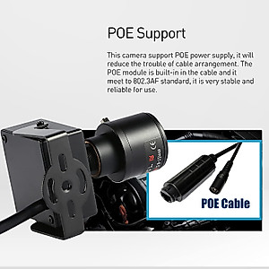 Revotech Zoom Mini POE IP Camera, HD 3MP Indoor Security Camera 2.8-12mm Manual Zoom Lens P2P Remote View CCTV Video Cam H.265 (I712-P Black)