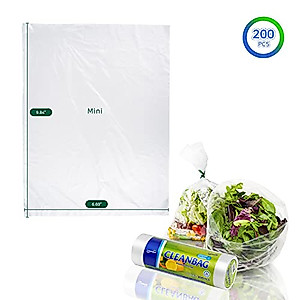CLEANWRAP Food Storage Roll Bags (6.69 * 9.84-200 PCS) | Food Plastic Bags, Mini Plastic Bags, Plastic Bread Bags, Roll Plastic Bags, Plastic Produce Bag