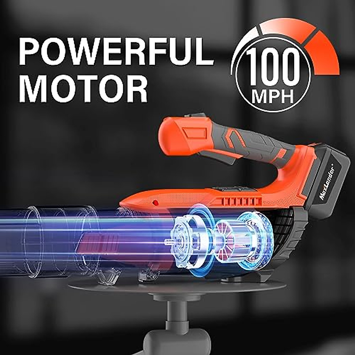 MAXLANDER Cordless Leaf Blower, 20V 350CFM Battery Powered Leaf Blowers for Lawn Care, Electric Lightweight Leaf Blower with 2-Speed Dial for Leaf/Snow/Dust Blowing (4.0Ah Battery & Charger Included)