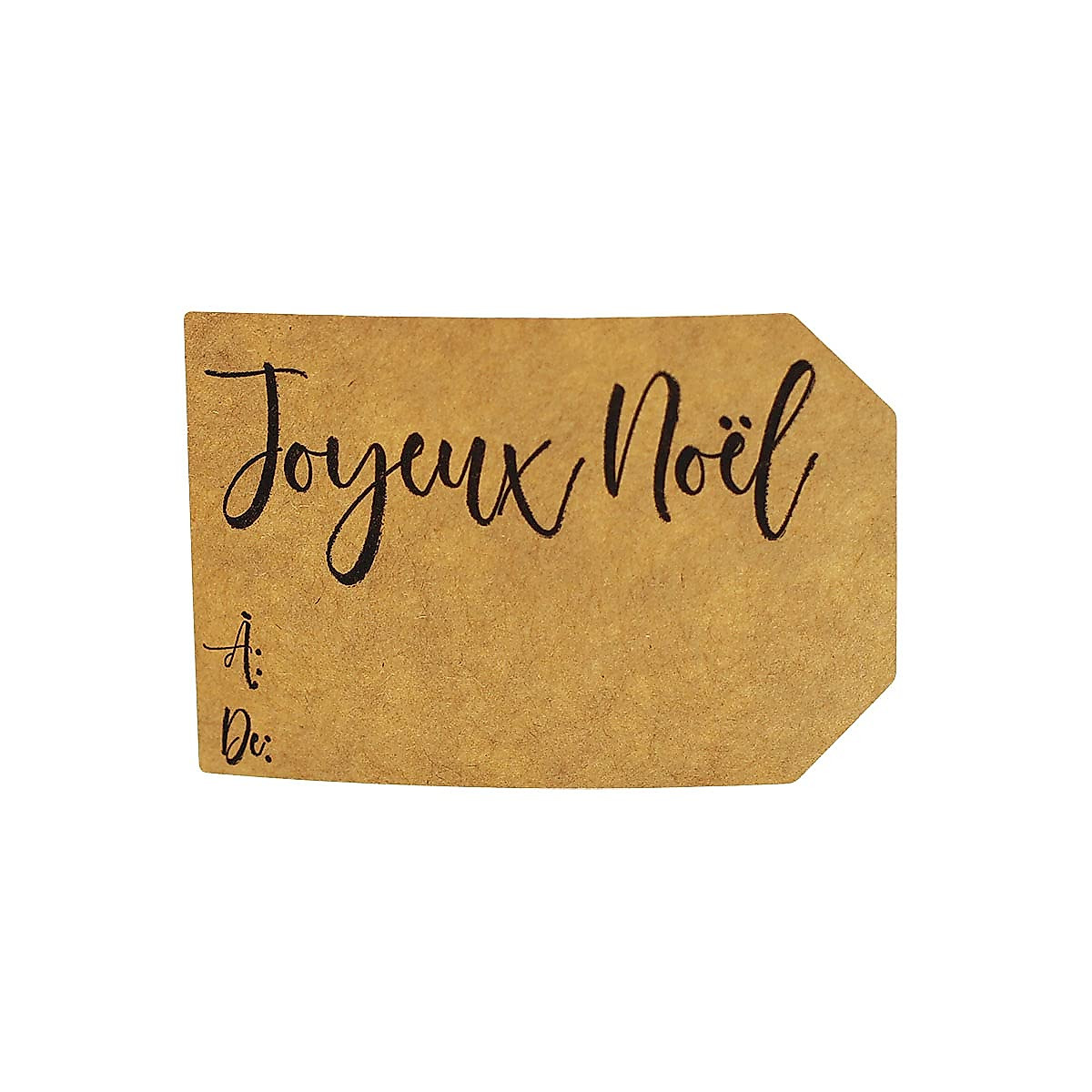 French Natural Kraft Charming Christmas Holiday Gift Tag Stickers 2 x 3 Inch 100 Total Labels