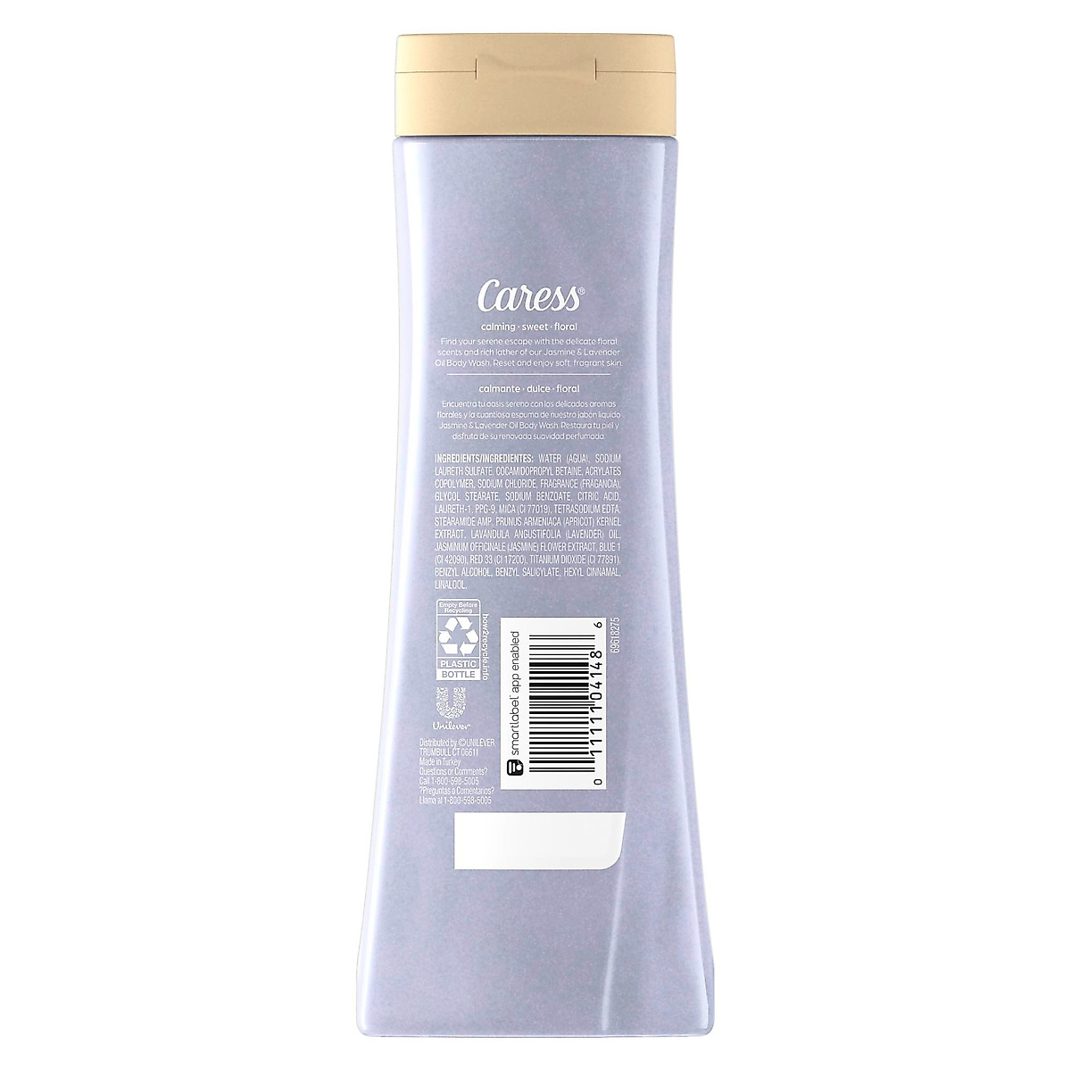 Caress Body Wash for Women, Jasmine & Lavender Oil, Relaxing Shower Gel to Rest & Unwind, 20 fl oz, 4 Pack