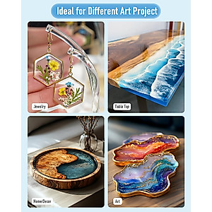 Nicpro 2 Gallon Crystal Clear Epoxy Resin Kit, High Gloss & Bubbles Free Art Resin Supplies for Coating and Casting, Craft DIY, Wood, Table Top, Bar Top, Molds, River Tables with Cups, Sticks, Gloves