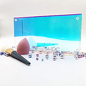 Pahdecor Iridescent Vanity Tray for Bathroom Countertop, Iridescent Home Decor, Decorative Skincare Tray, Bathroom Tray for Countertop, Skincare Organizer