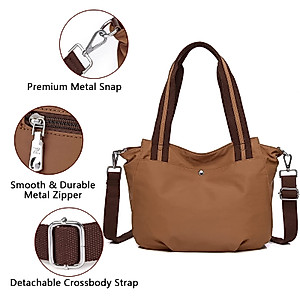 Nylon Tote Bags for Women, Small Crossbody Work Tote Womens Purse and Handbags Waterproof Bag Shoulder Bag with Zipper