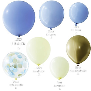 Balloon Garland Kit Balloon Arch Kit Party Decorations Blue, Ivory, and Gold Confetti Latex Balloons for Any Party: Wedding, Bachelorette, Graduation, Backyard, Bridal & Baby Showers, Birthday, More