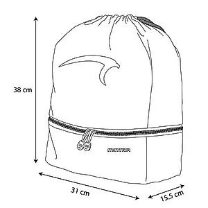 Mintra Sports Drawstring Bags - (Black/Red, Stellar (12in x 18in)) Backpack, Cinch Sackpack, Bag, String, Sports, Gym, Waterproof, Unisex , Used for Gym, Sport, Workout