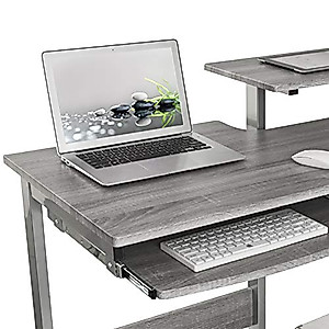 Techni Mobili Complete Computer Workstation Desk, Gray, 37.75" W x 22" D x 35" H