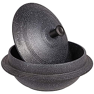 Kitchen Stoneware Casserole Dish Cooking Ceramic Casserole Clay Pot,Korean Stone Bibimbap Bowls,Not-Stick Stock Pot Soup Pot,Slow Stew Pot,Hot Pot,Rice Cooker Induction Cooker ty Black