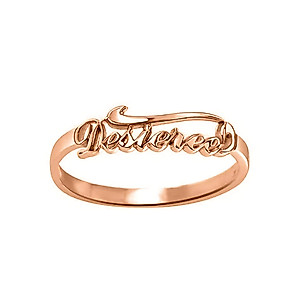 PELOVNY Personalized Name Ring Customized Letter Promise Rings Custom Wedding Engagement Friendship Jewelry Gift for Women Men Couples