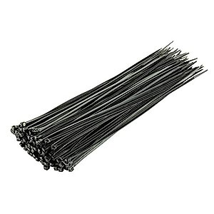 GTSE 11 Inch Black Zip Ties, 100 Pack, 40lb Strength, UV Resistant Long Nylon Cable Ties, Self-Locking 11" Tie Wraps